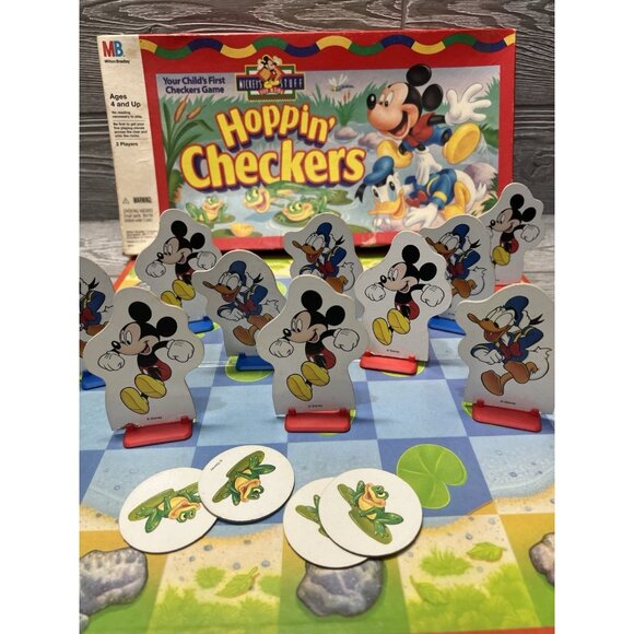 Milton Bradley | Toys | Mickey Mouse Hoppin Checkers Board Game Donald ...